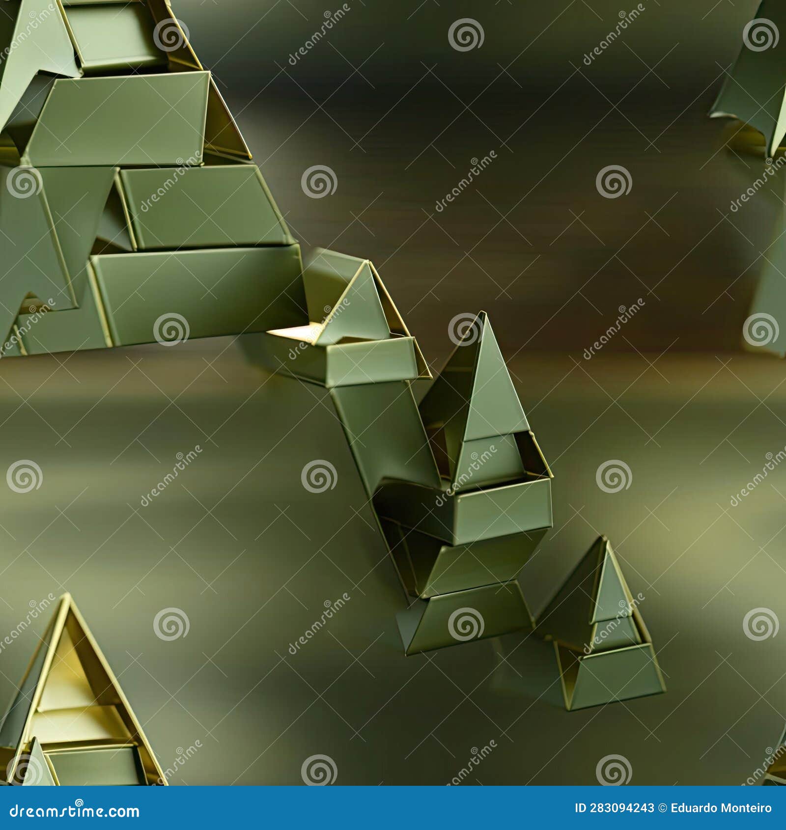 Group of Golden Green Pyramids in Fragmented Compositions (tiled) Stock ...