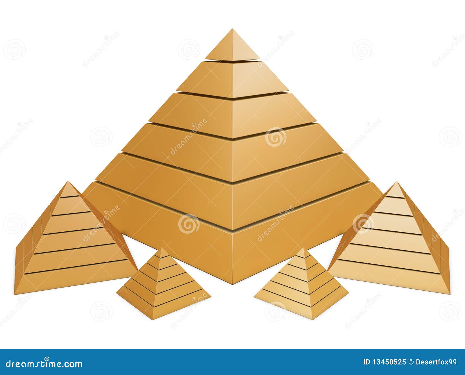 Group Of Golden Pyramids Stock Image | CartoonDealer.com #13450525