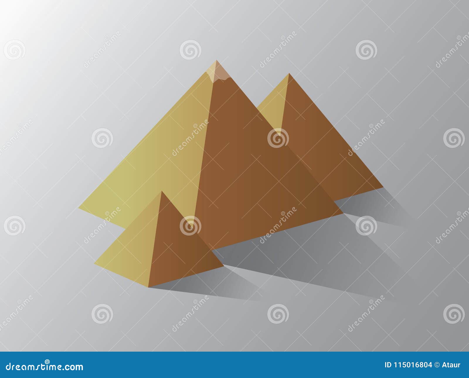 A Group of Golden Pyramids of Cairo Casting Shadow on White Desert ...