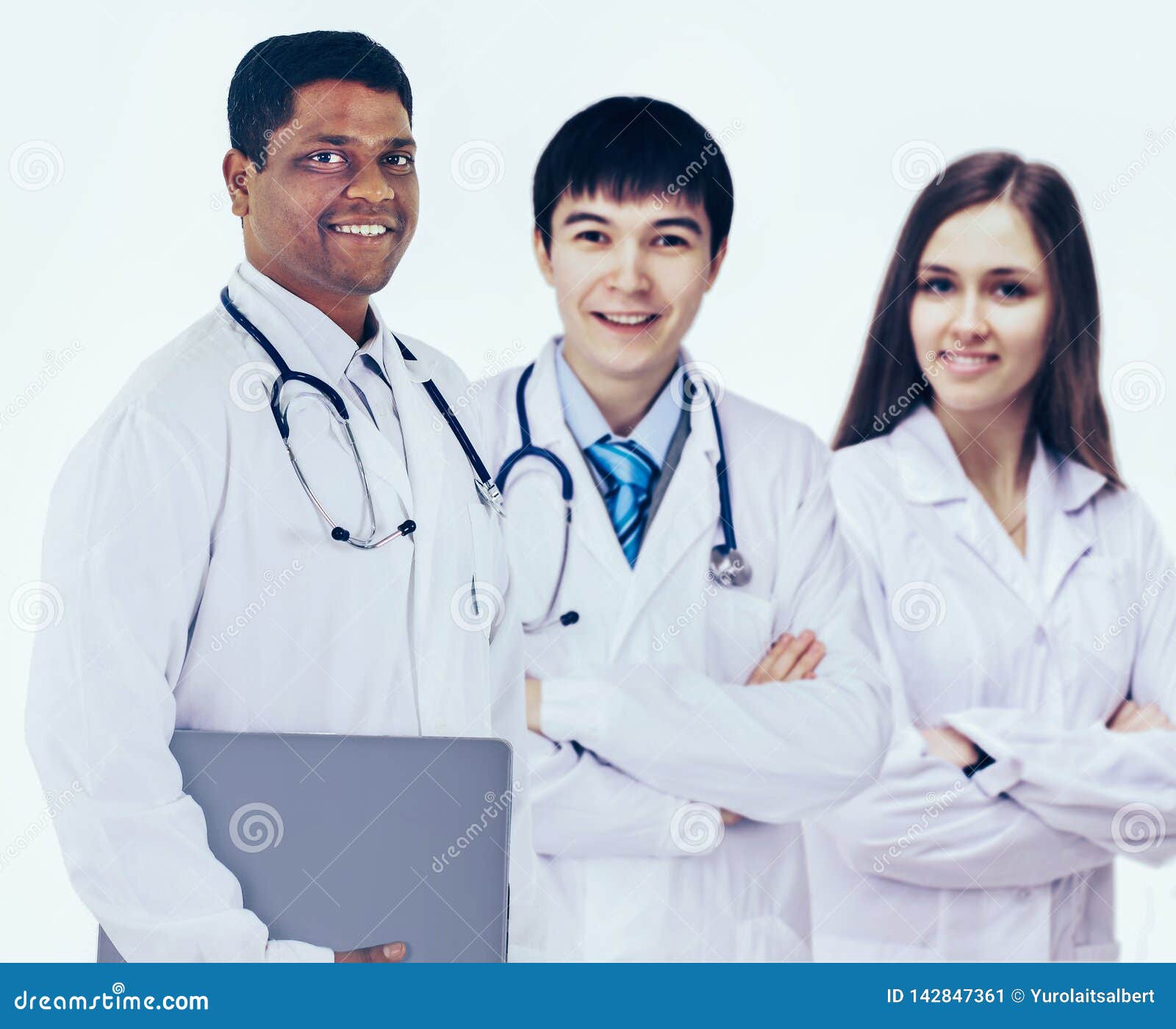 A Group of Good Doctors. Isolated White Background. Stock Image - Image ...
