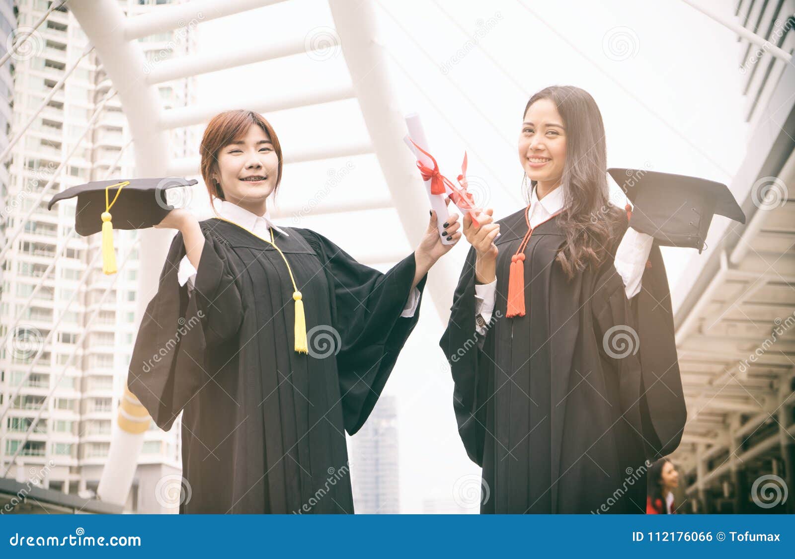 Group Of Graduate Students Standing Together With Diplomas Stock ...