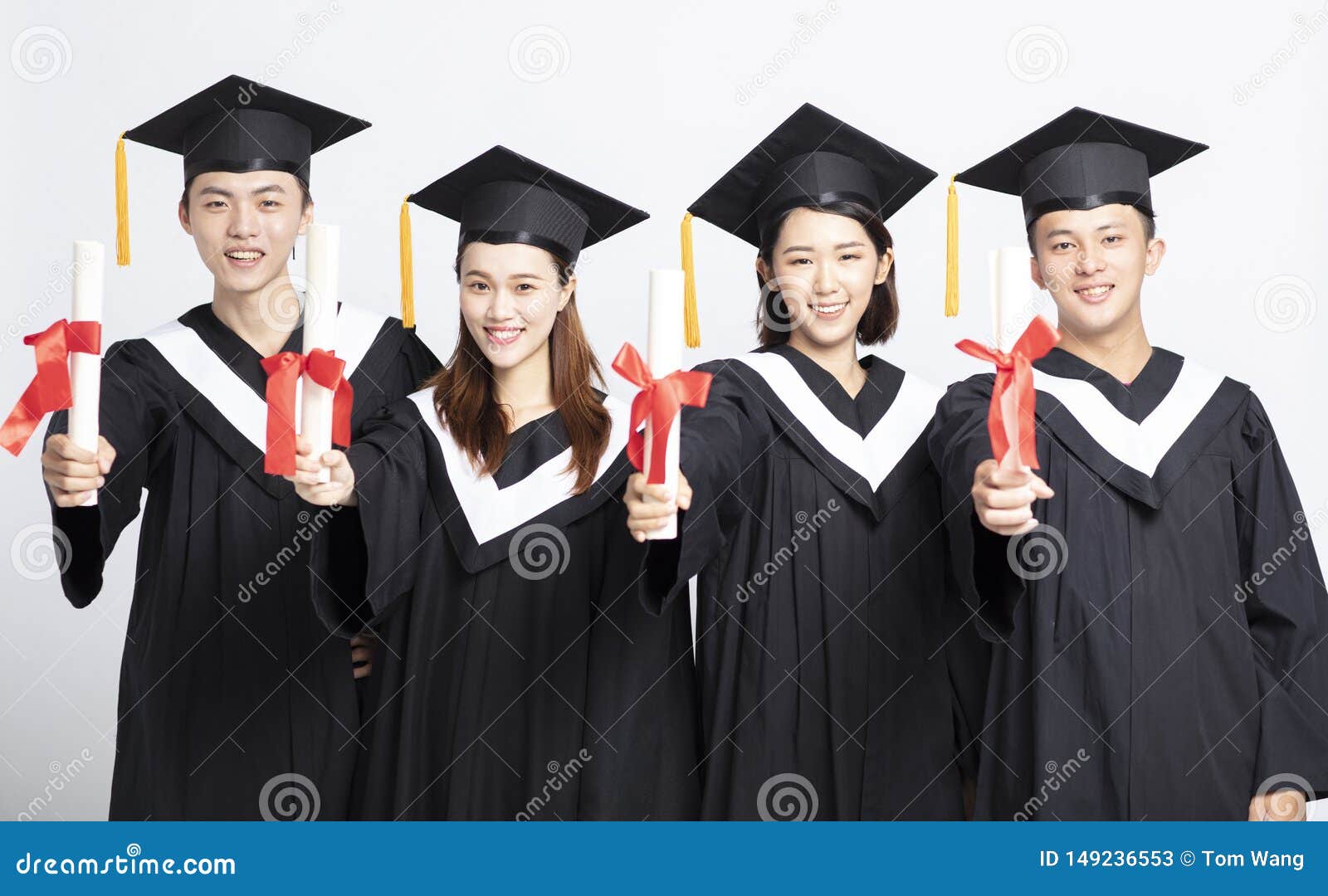 Group of Graduate Students. Isolated on White Stock Image - Image of ...