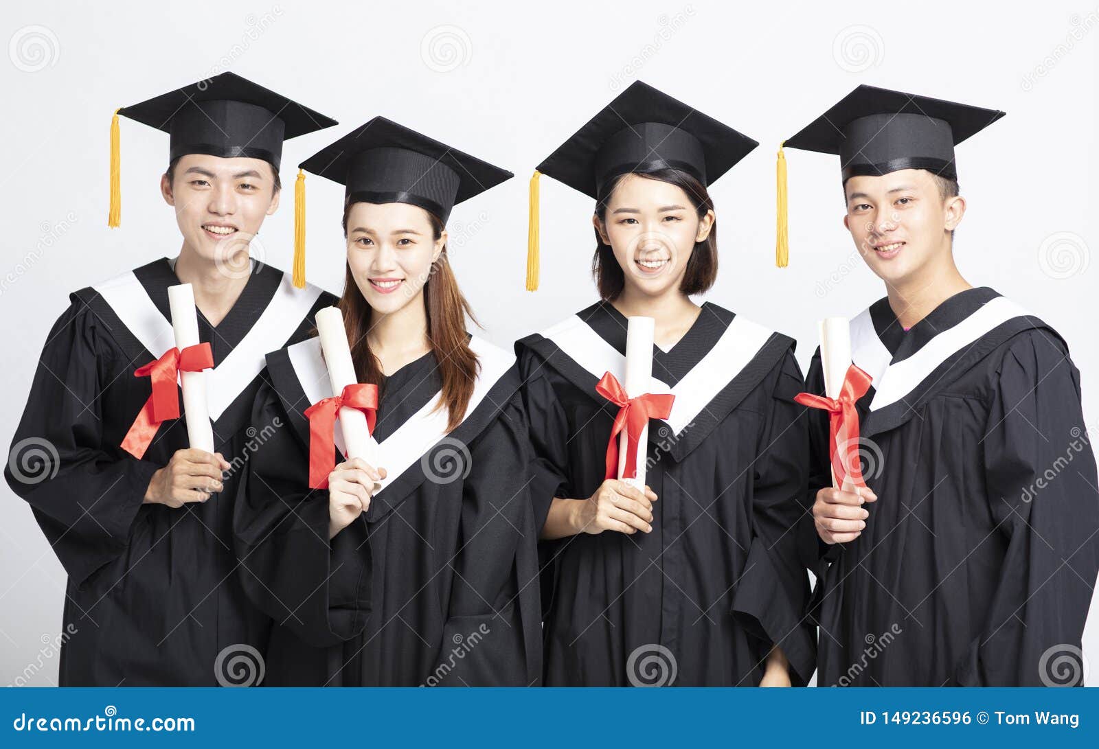 Group of Graduate Students. Isolated on White Stock Photo - Image of ...