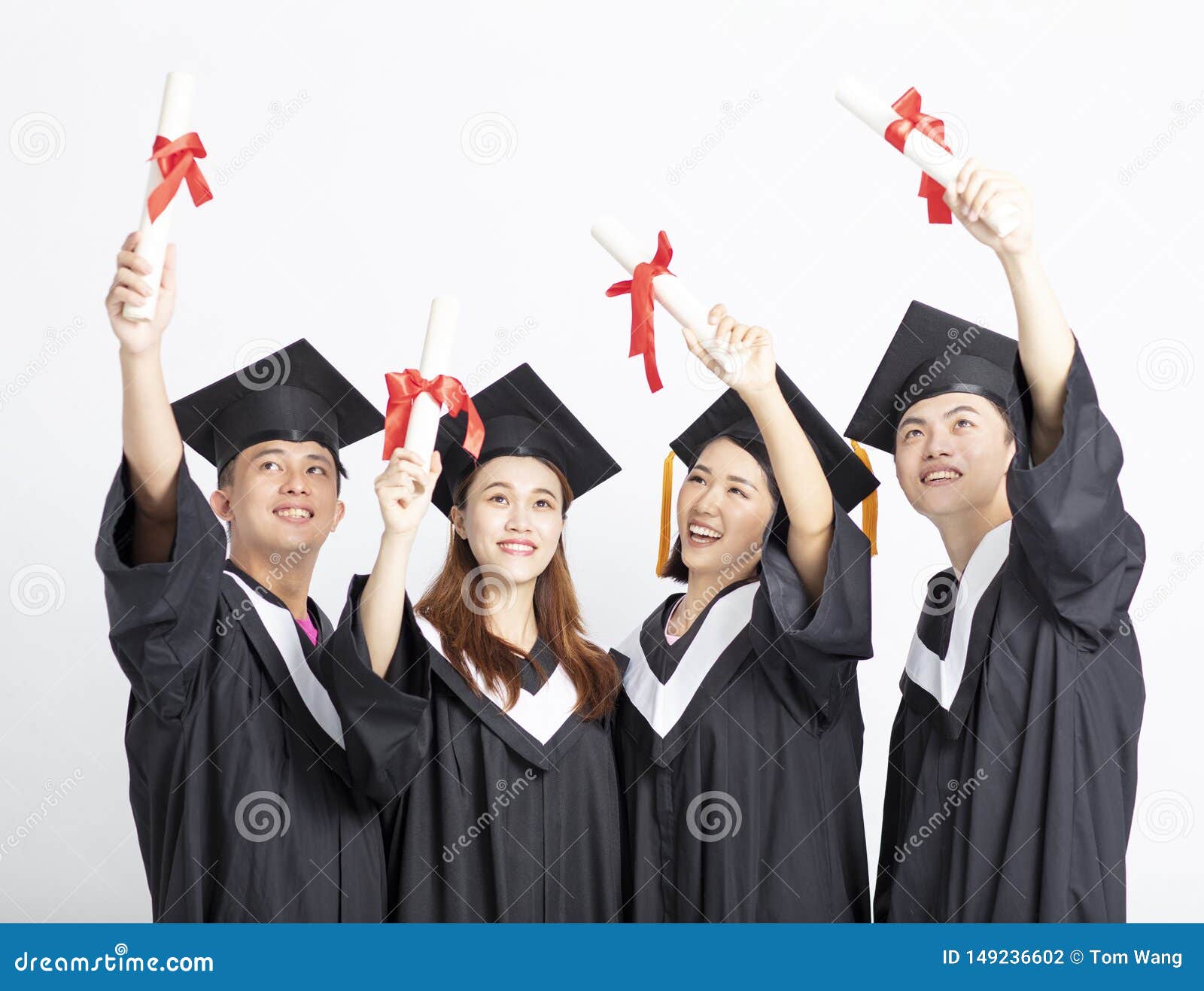 Group of Graduate Students. Isolated on White Stock Photo - Image of ...