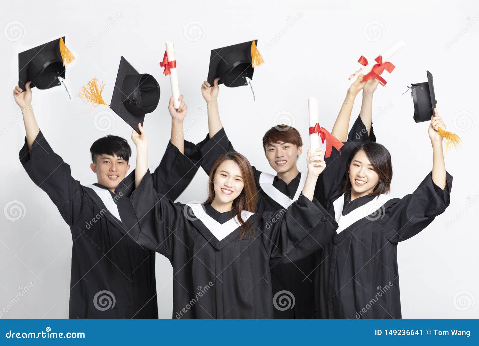 Group of Graduate Students. Isolated on White Stock Image - Image of ...