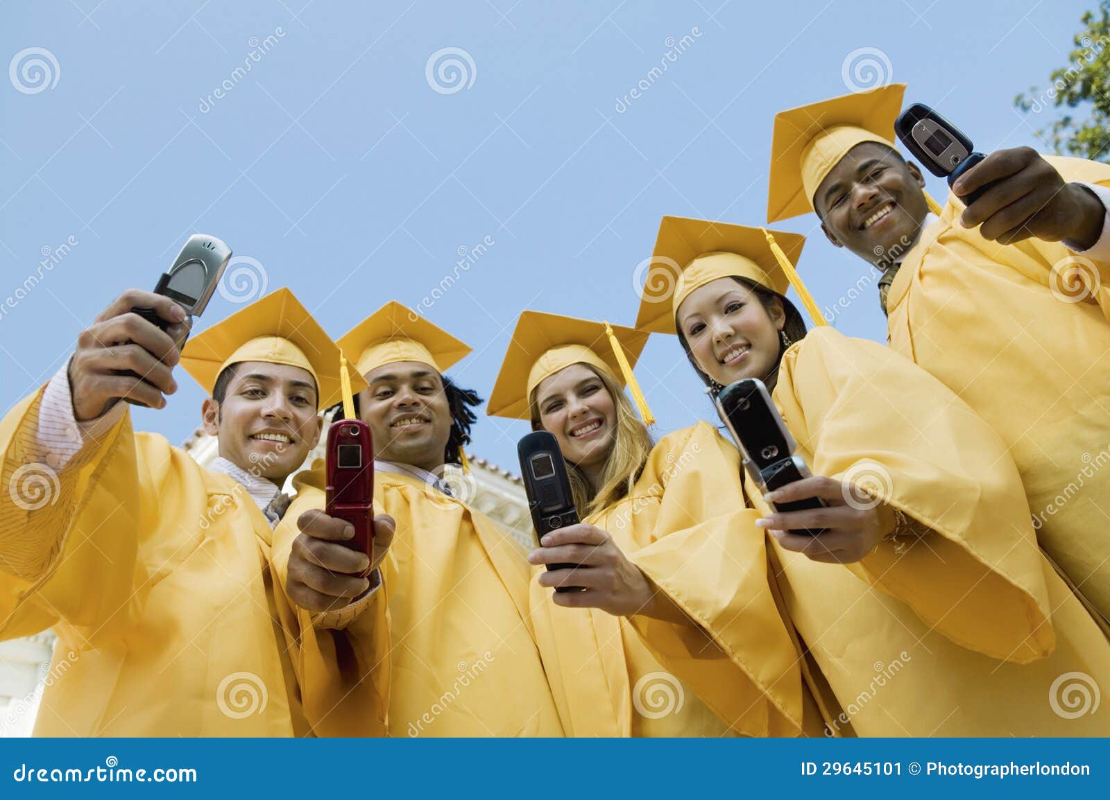 Group of Graduates Taking Self Portrait Stock Image - Image of aged ...