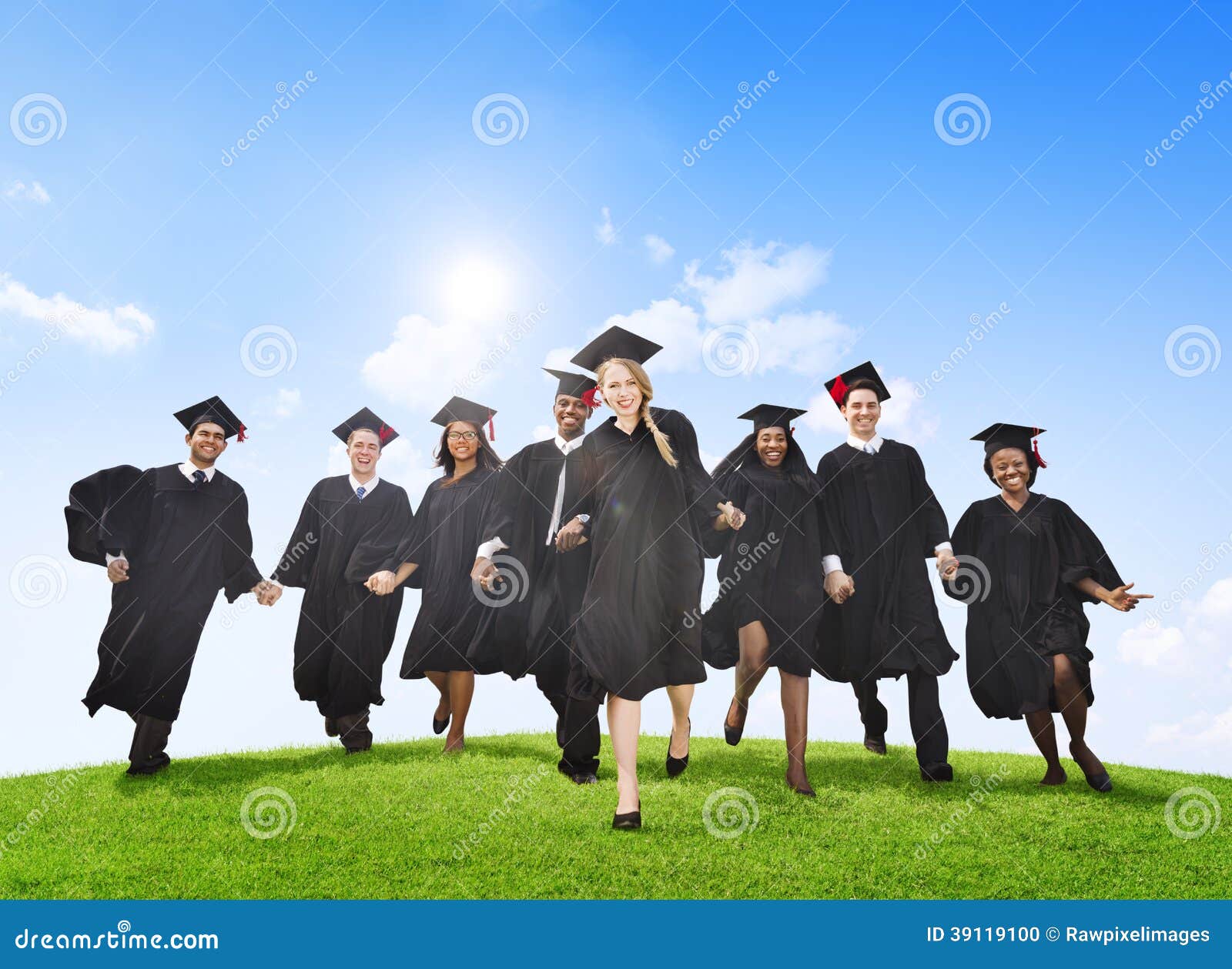 Group of Graduating Students Celebrating Stock Photo - Image of holding ...