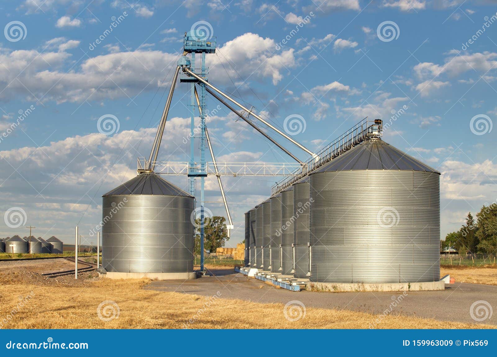 Rows of Corrugated Steel Granaries. Stock Image - Image of building ...