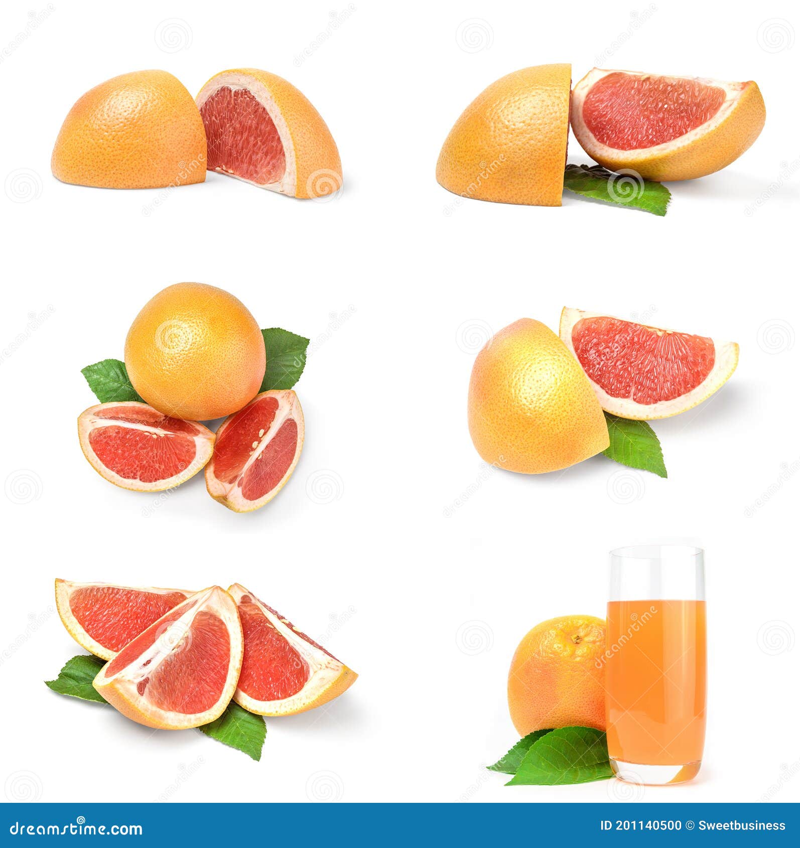 Group of Grapefruit Isolated on a White Background Cutout Stock Photo ...