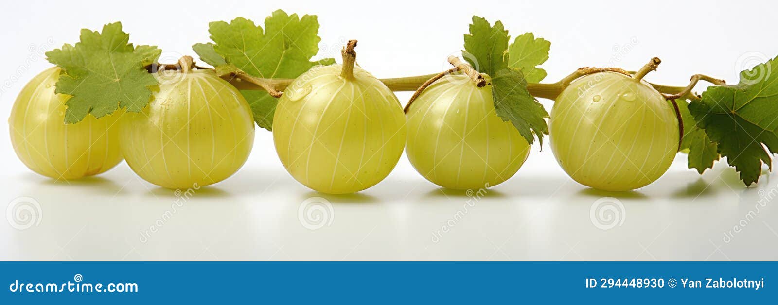 A Group of Grapes with Green Leaves on a White Background Stock ...