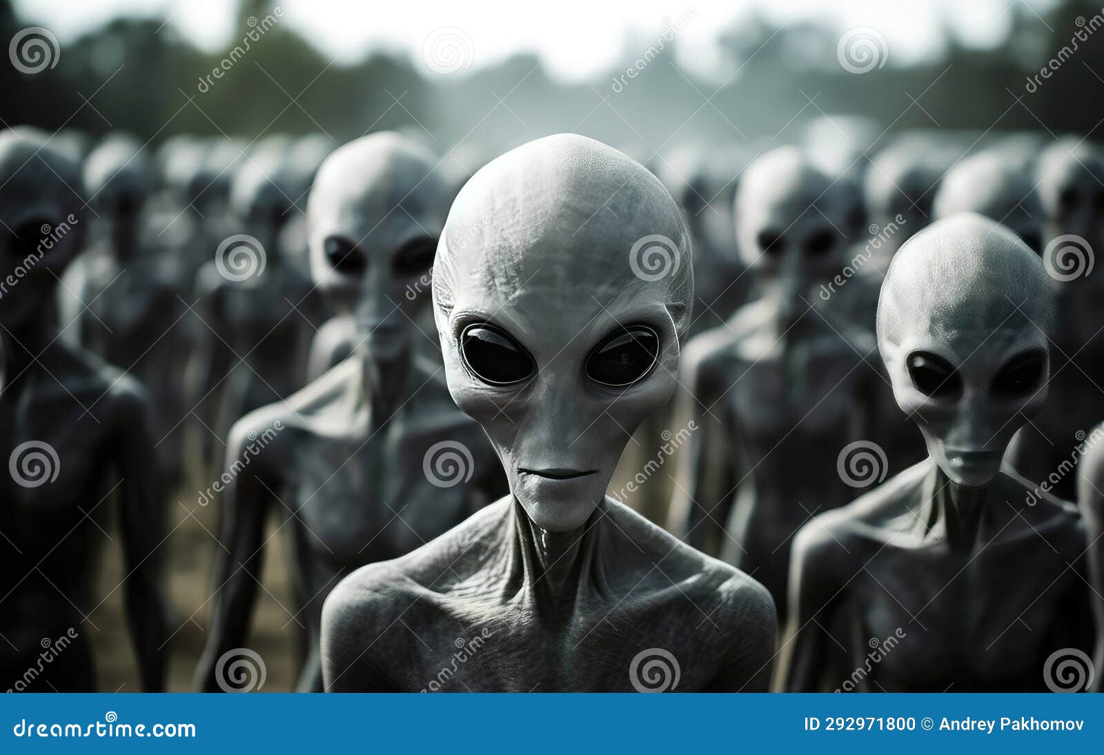 A Group of Gray Aliens. Alien Creatures on Earth. Aliens from Outer ...