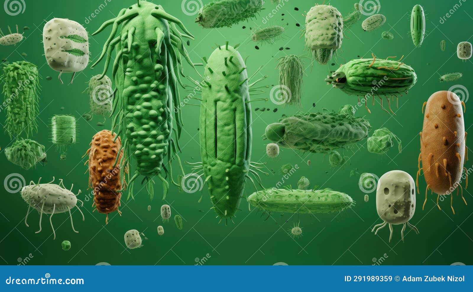 A group of green bacteria stock illustration. Illustration of ...
