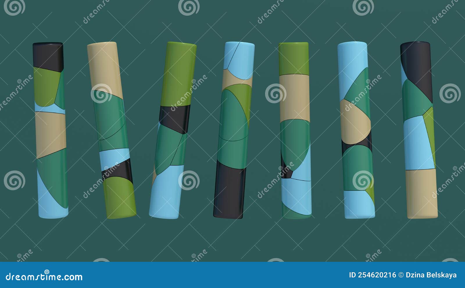 3D Cylinders Abstract Geometric Vector Seamelss Pattern ...