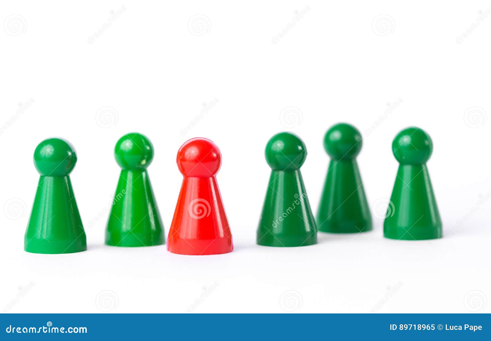 Group of Green Tokens with One Unique Red Token Stock Image - Image of ...