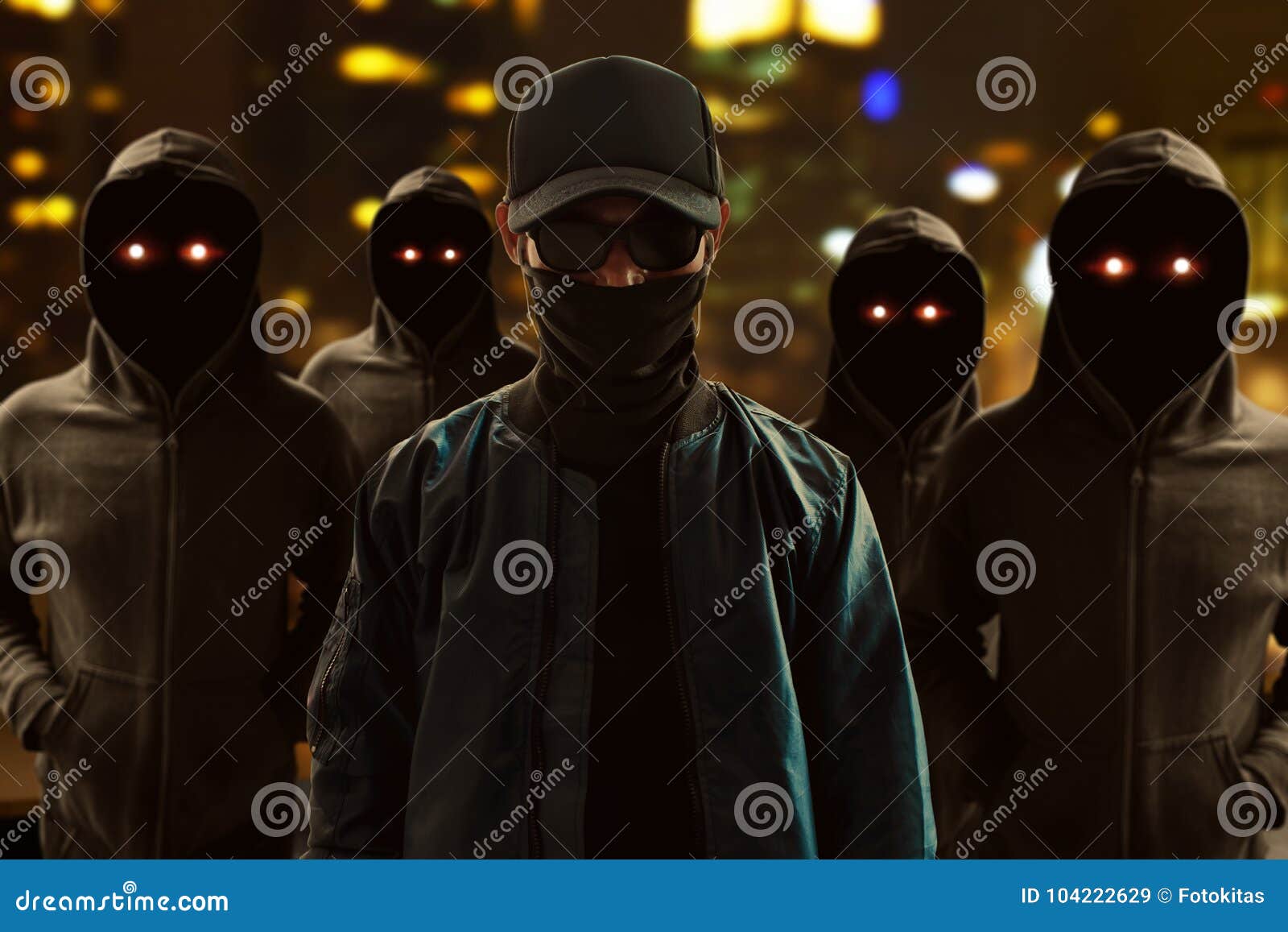 Group of Hackers on the Street Stock Image - Image of person ...