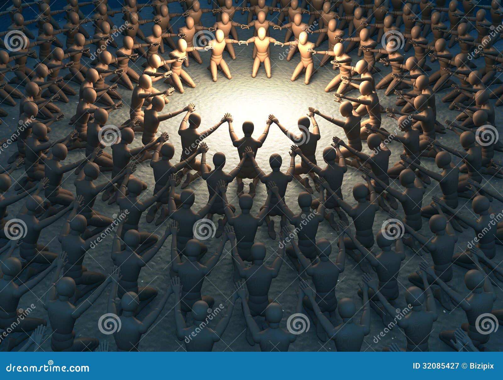Group Hallowing a Light Center Stock Illustration - Illustration of ...