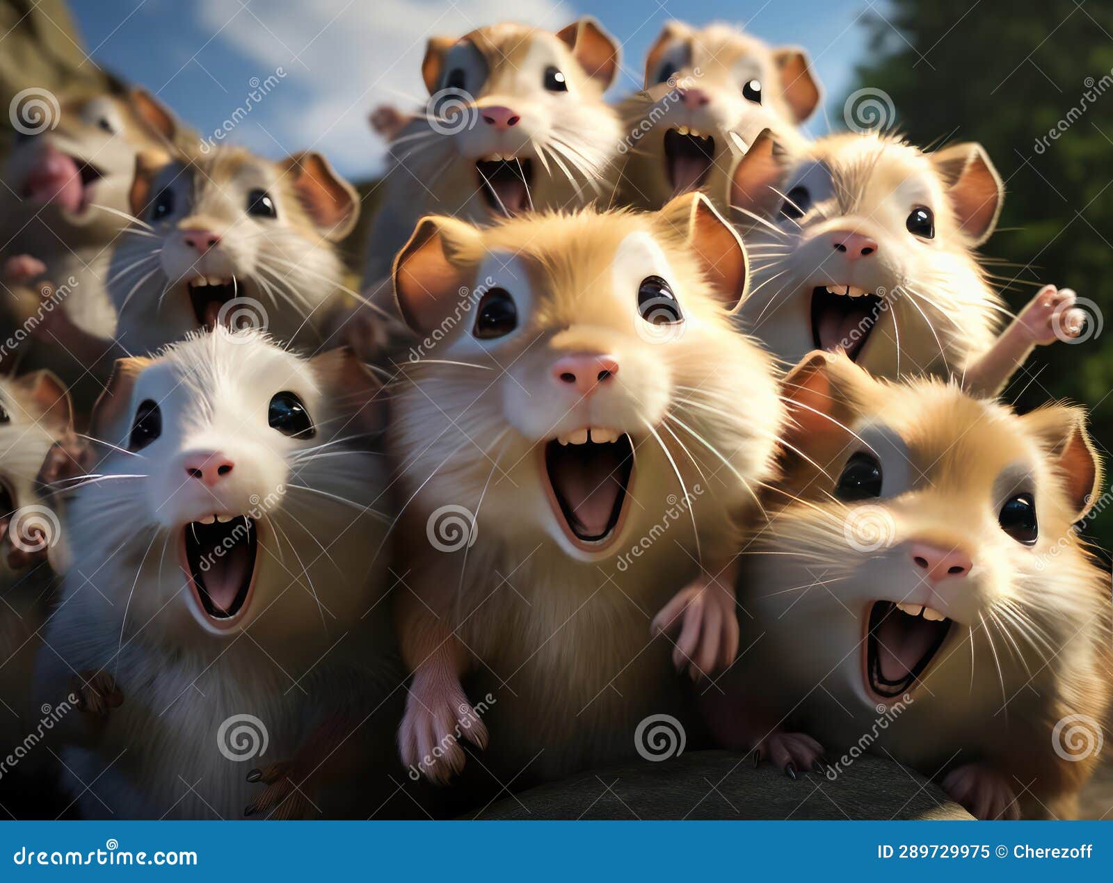 A group of hamsters stock illustration. Illustration of group - 289729975