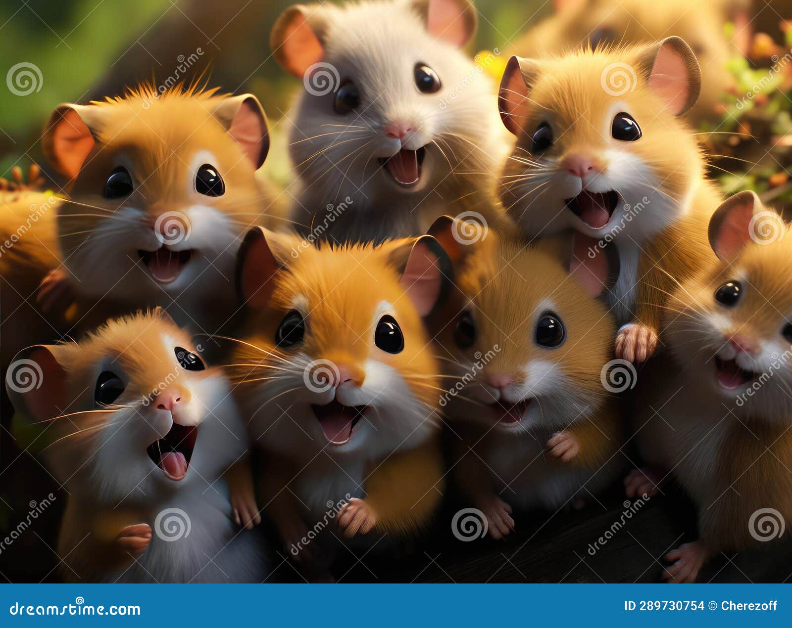 A group of hamsters stock illustration. Illustration of bird - 289730754