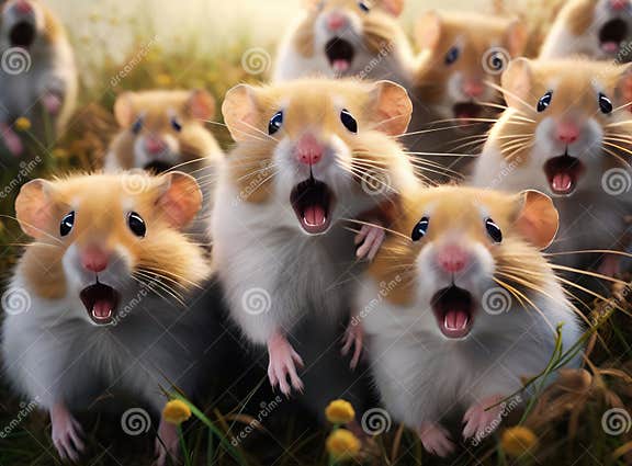 A group of hamsters stock illustration. Illustration of collage - 289730873