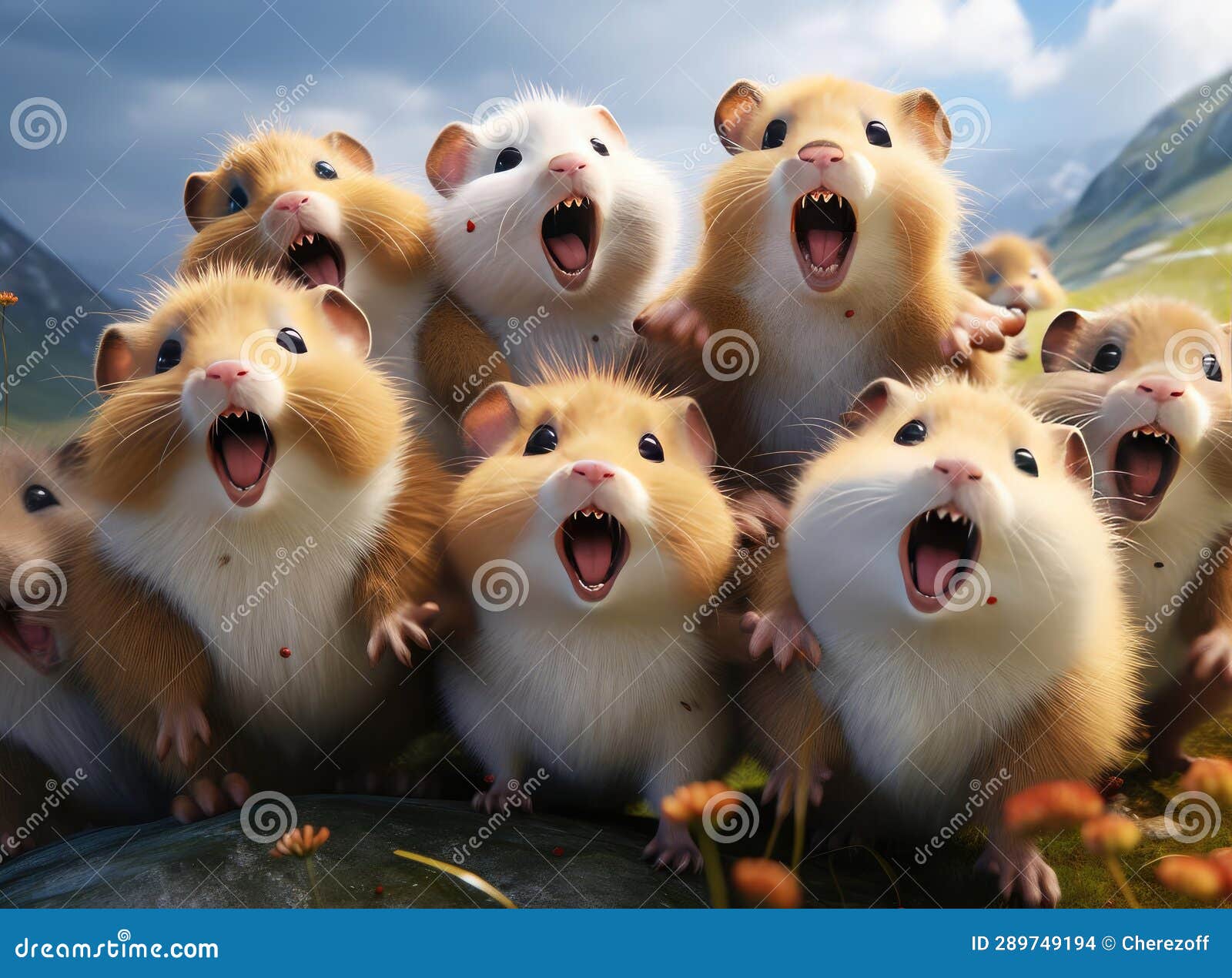 A group of hamsters stock illustration. Illustration of rodent - 289749194