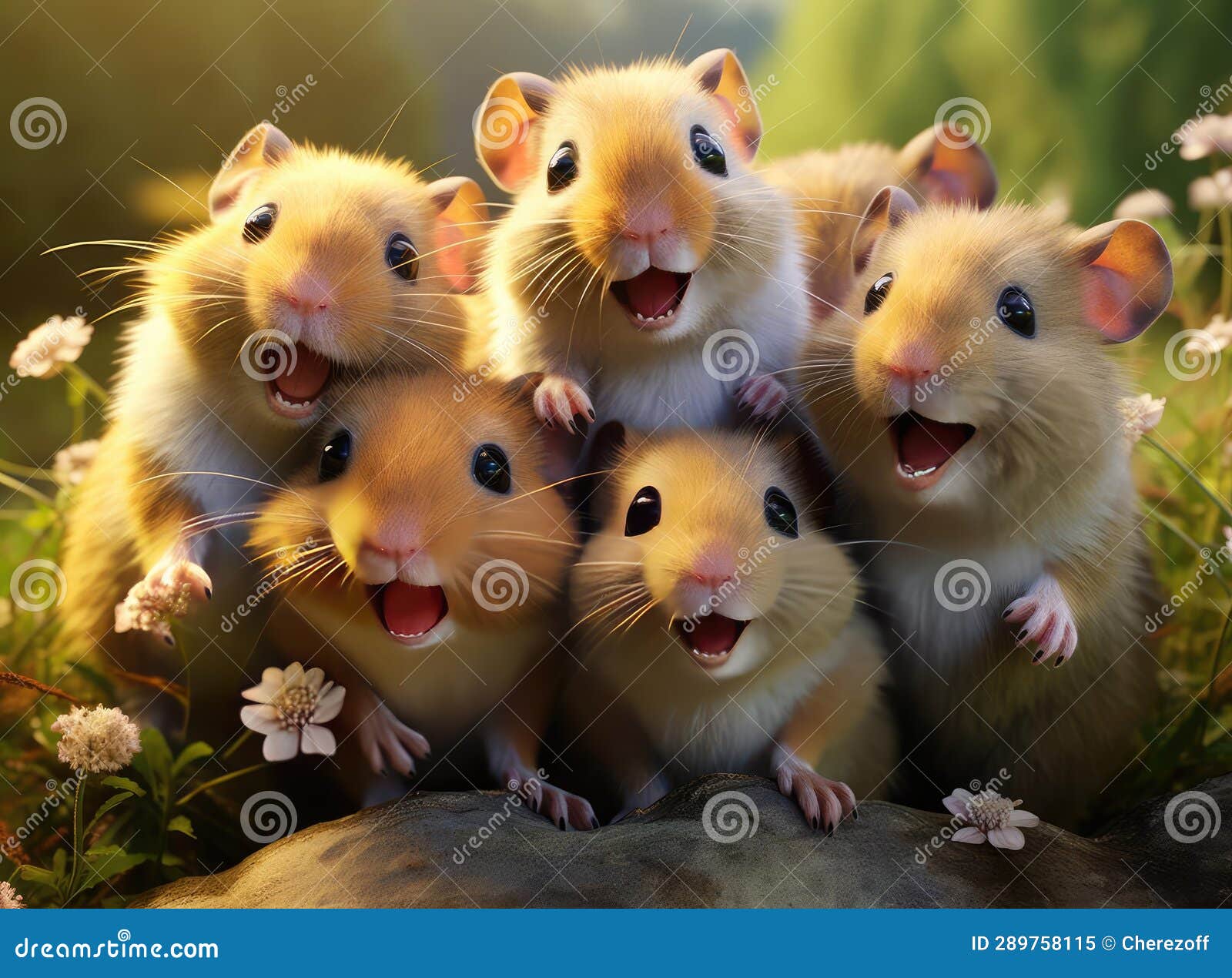 A group of hamsters stock illustration. Illustration of hamster - 289758115