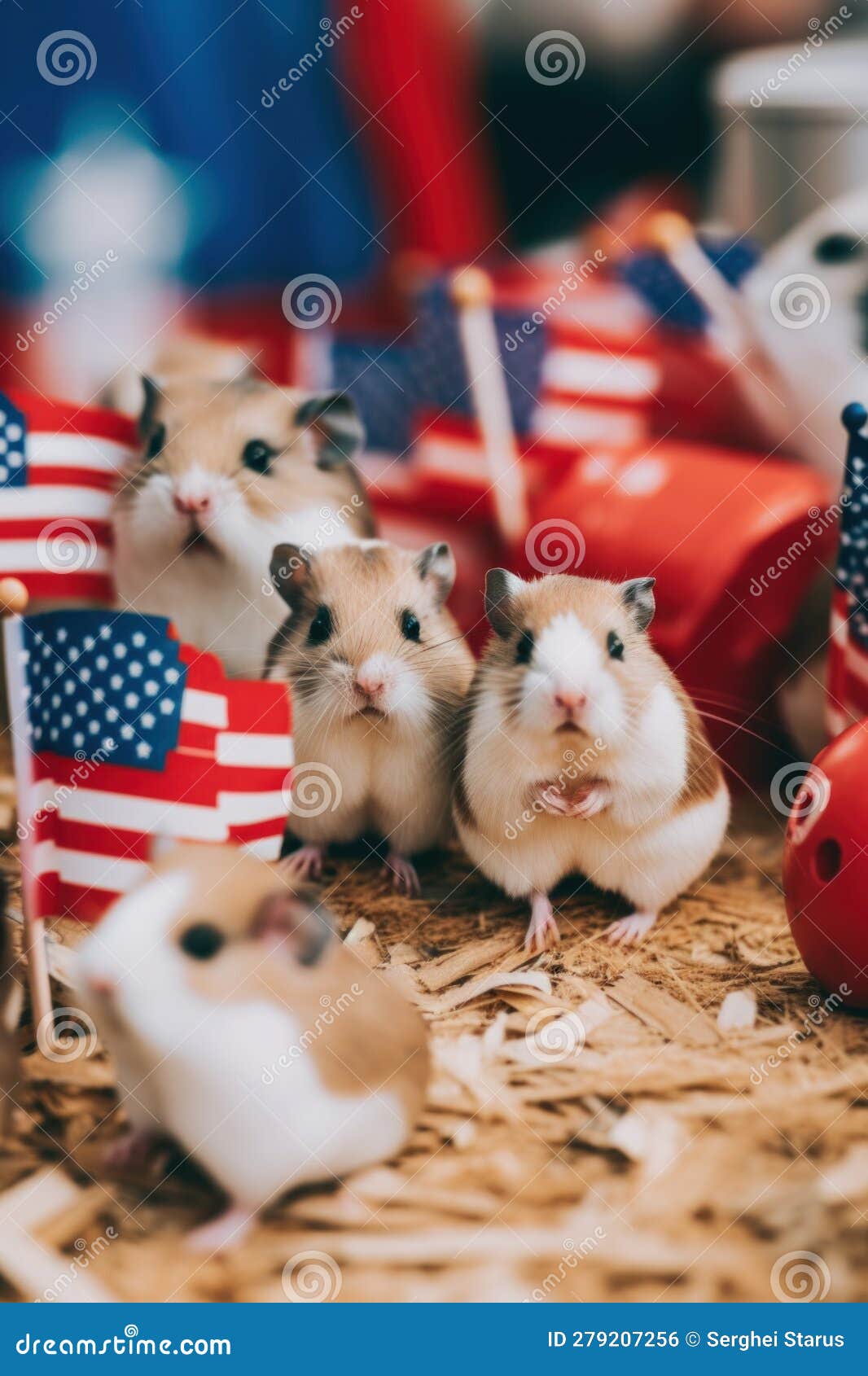 A Group of Hamsters Sitting Next To Each Other. Generative AI Image ...