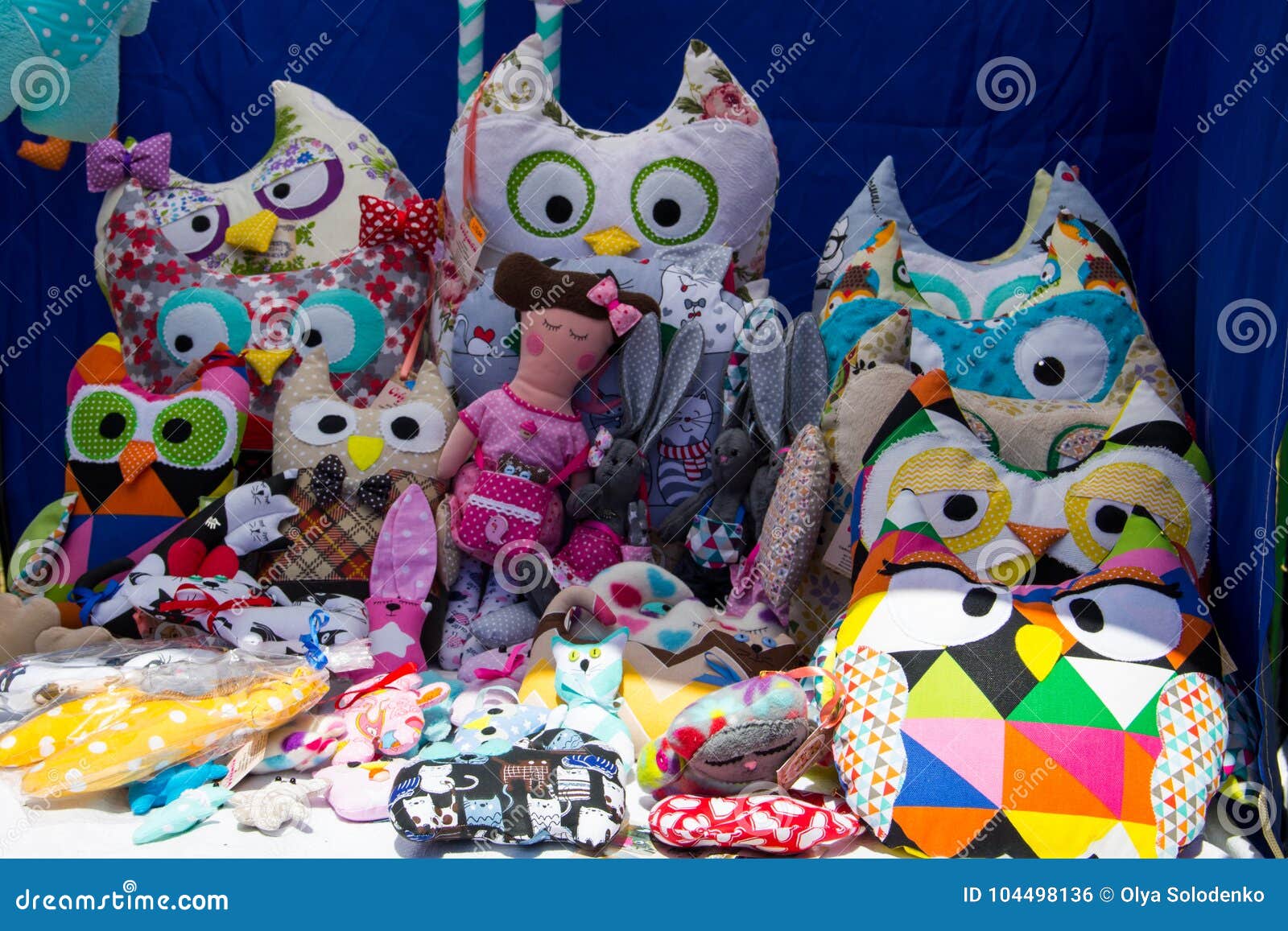 Group of Handmade Soft Fabric Toys Editorial Photo - Image of gift ...