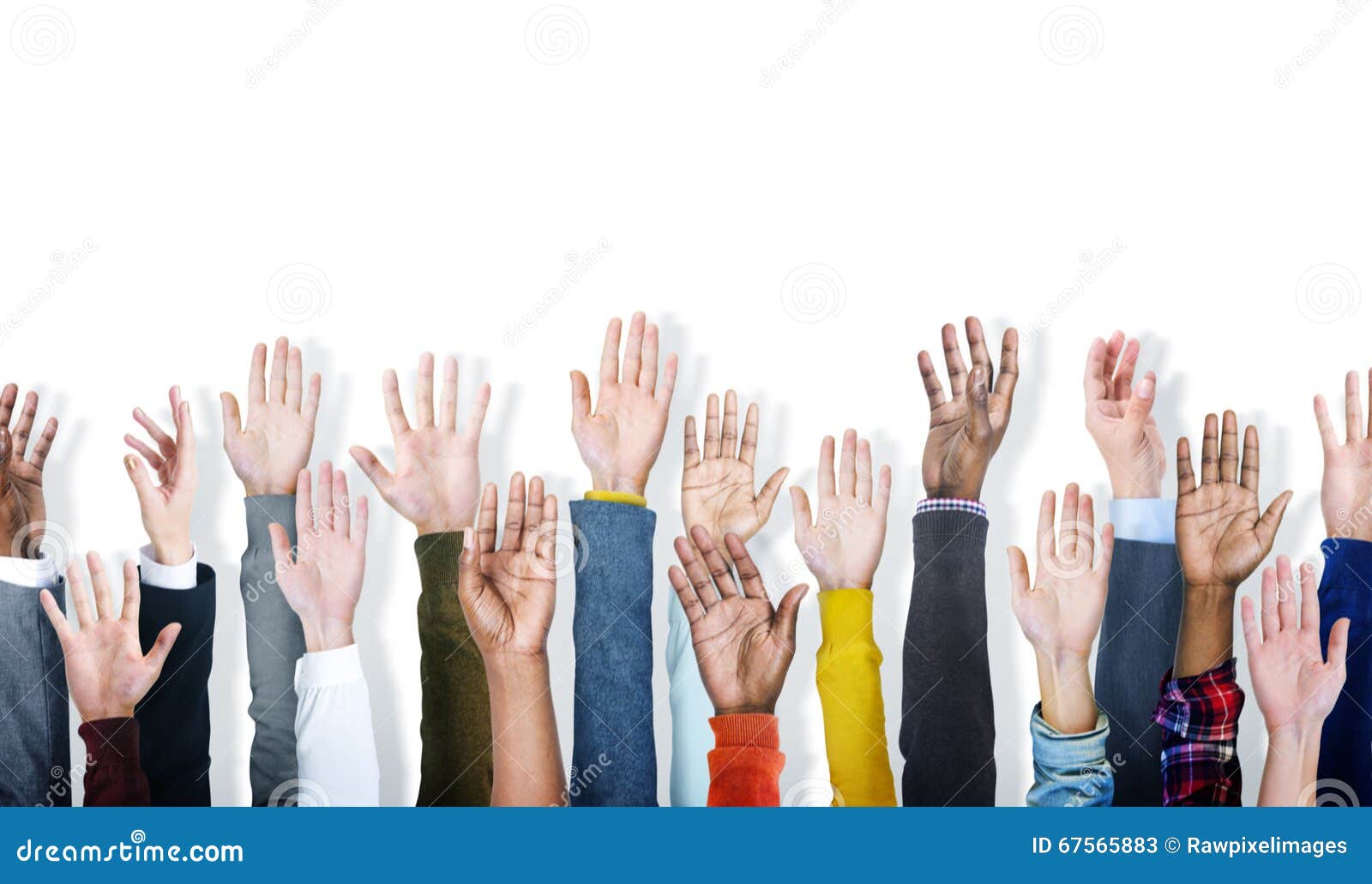 Group of Hands Arms Raised Volunteer Concept Stock Image - Image of ...