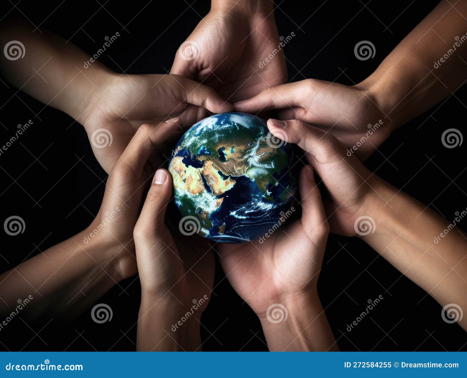 A Group of Hands Connected Around the Earth Embracing the Idea of ...