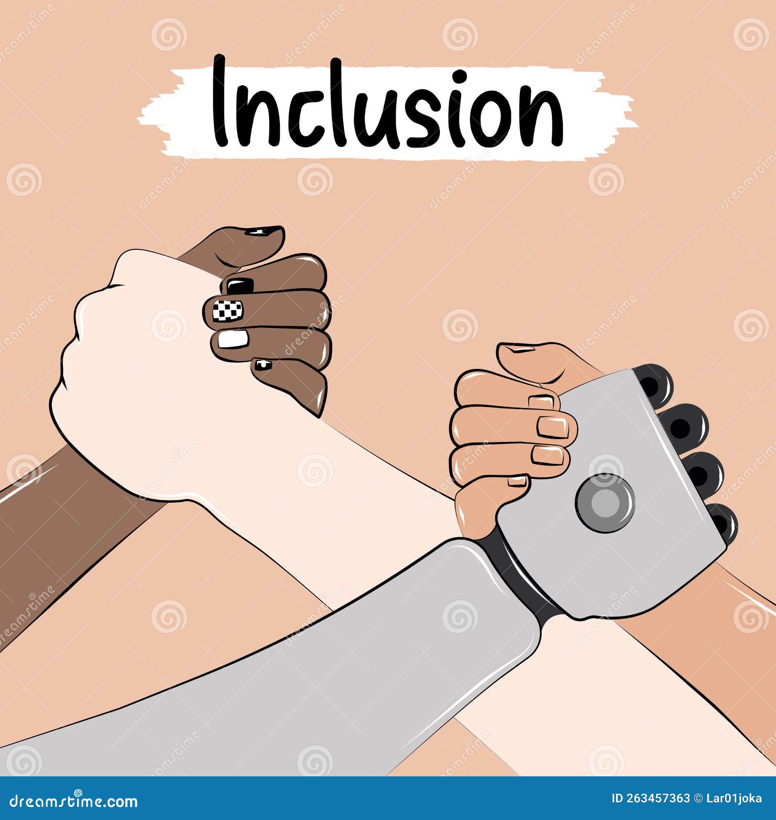 Group of Hands Doing Informal Handshake Diversity Concept Vector Stock ...