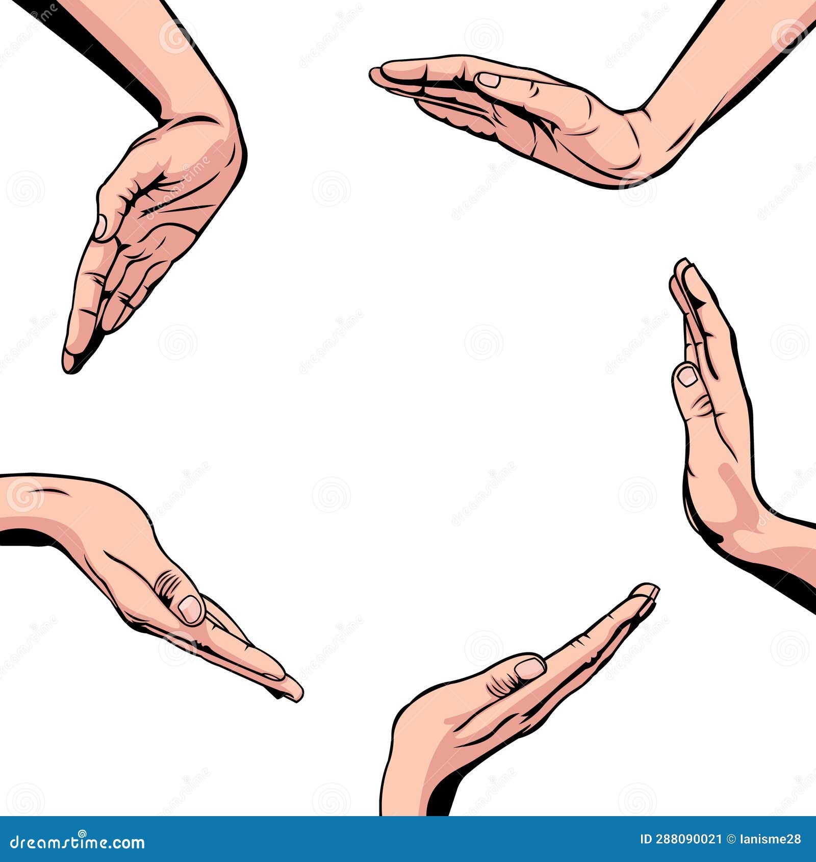 Group of Hands Forming a Circle Simple Vector Illustration Stock Vector ...
