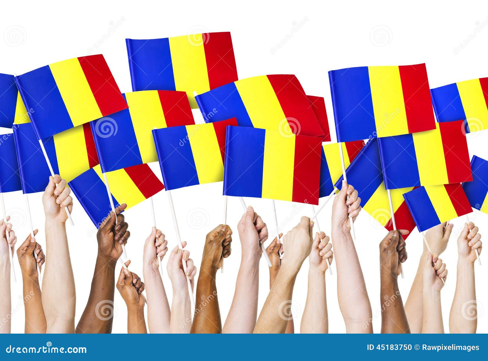 Group of Hands Holding Flag of Romania Stock Photo - Image of reaching ...