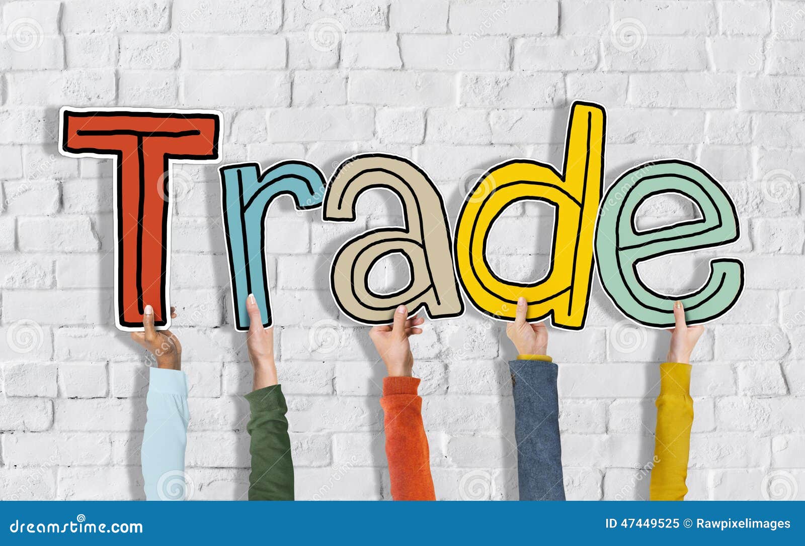 Group of Hands Holding Letter Trade Stock Image - Image of hand, letter ...