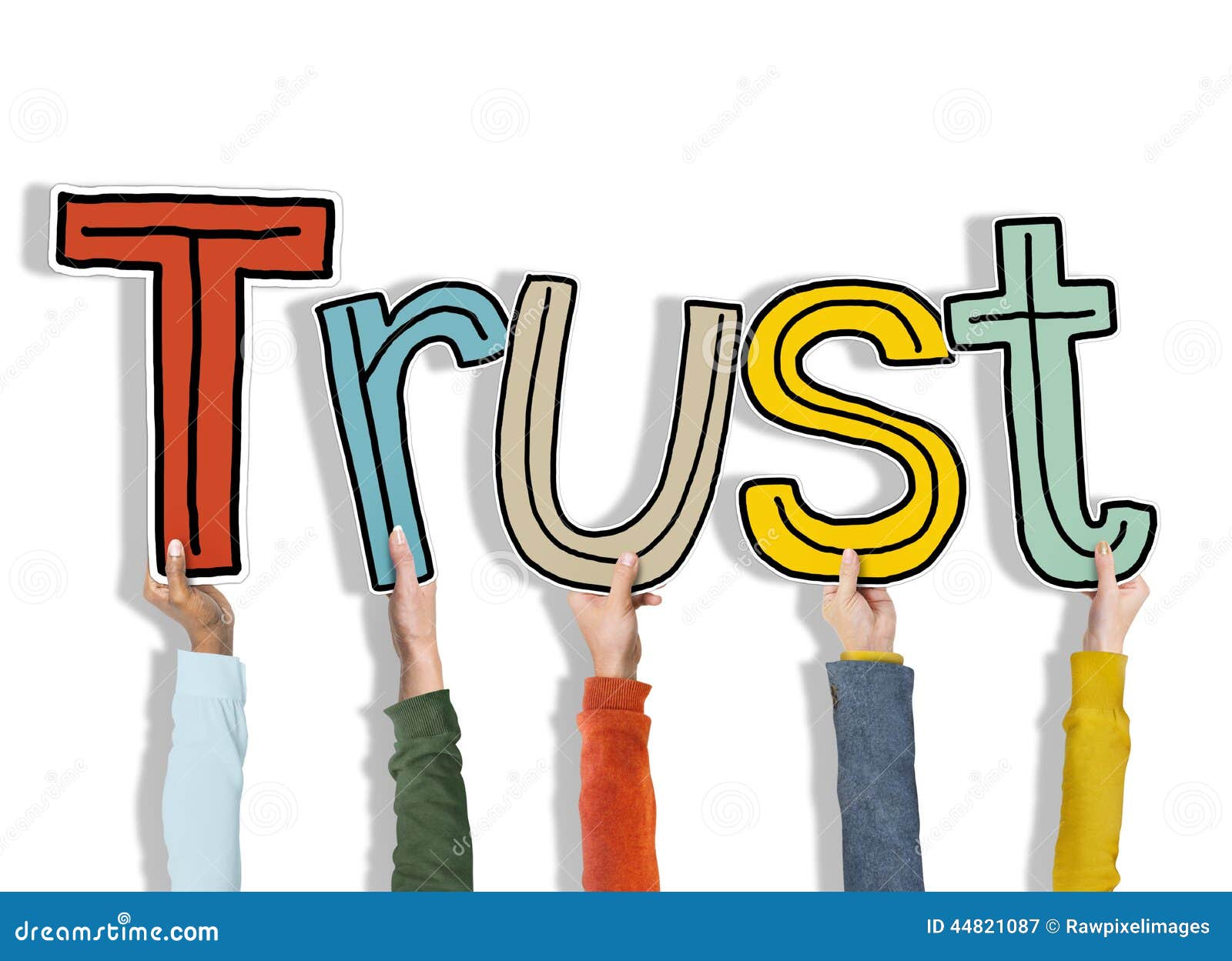 Group of Hands Holding Letter Trust Stock Image - Image of descent ...