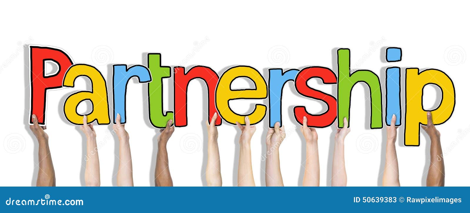 Group Hands Holding Word Partnership Concept Stock Image - Image of ...