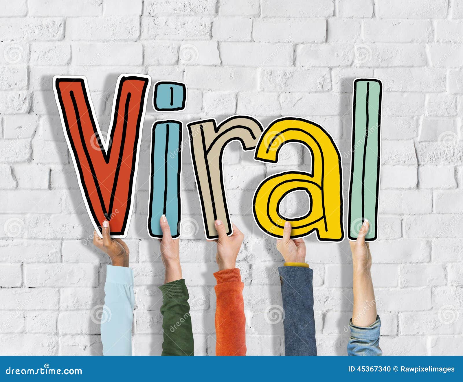 Group of Hands Holding Word Viral Stock Photo - Image of connection ...