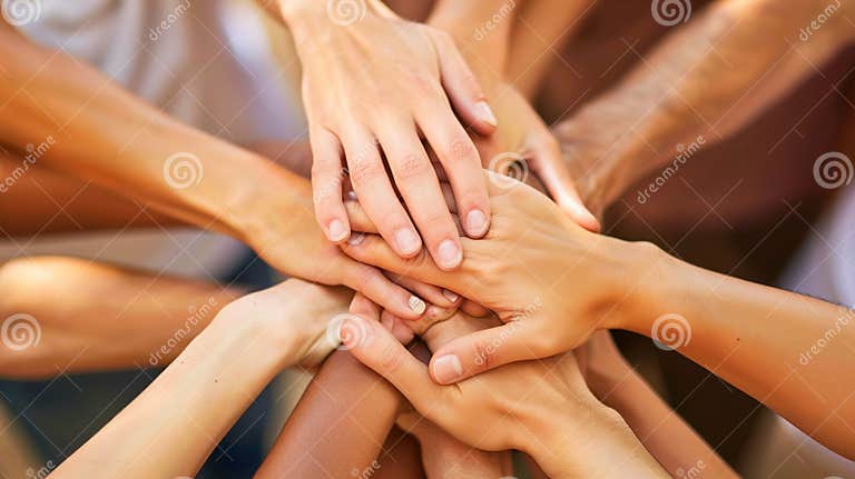 Hands Together - a Symbol of Unity and Cooperation Stock Illustration ...