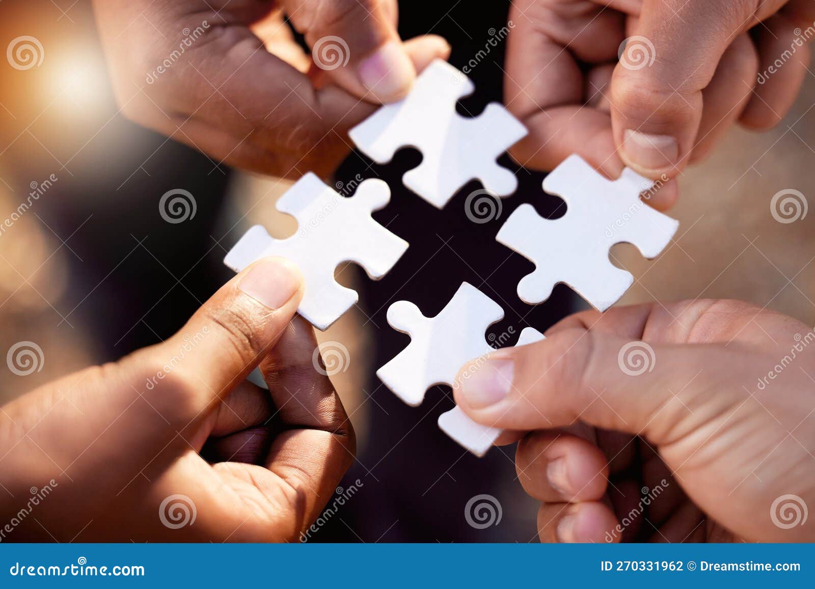 Group Hands with Puzzle for Solution, Teamwork and Workflow Goals ...