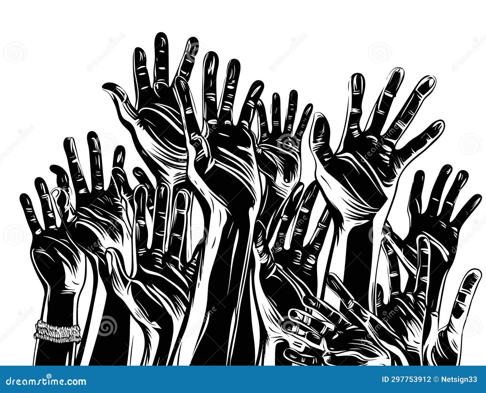 A Group of Hands Reaching Out - a Vector Drawing Represents Open Hands ...