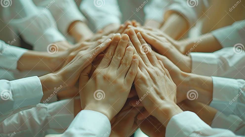 A Group of Hands Stacked on Top of Each Other, Symbolizing Teamwork ...