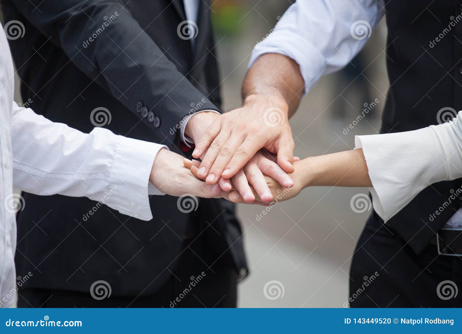 Group of Hands Together of Young Business People. Stack of Coordination ...