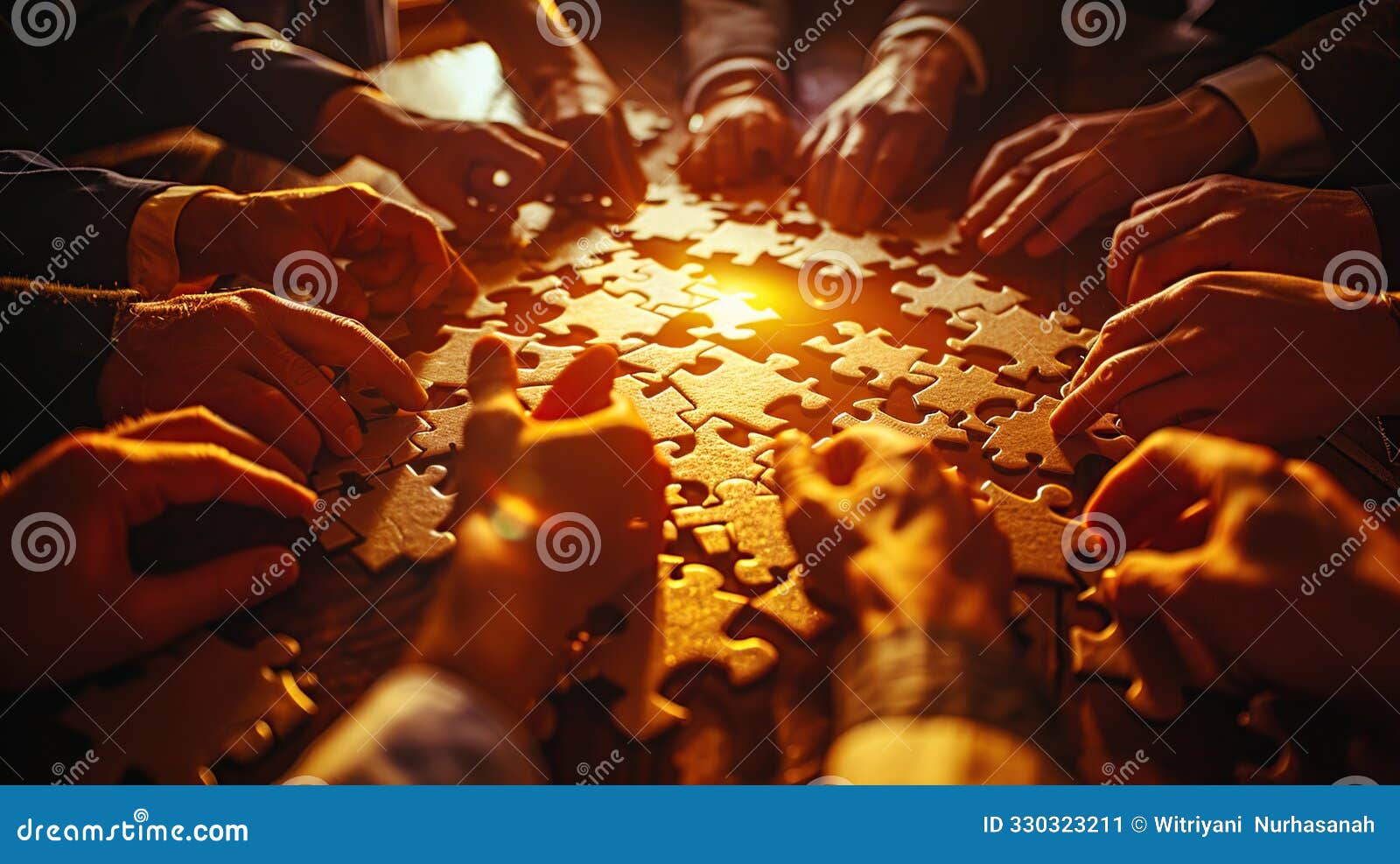 Teamwork and Collaboration with a Puzzle Stock Illustration ...