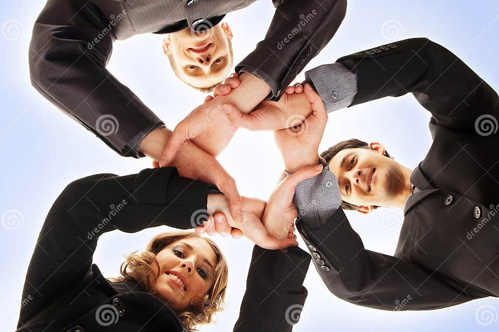 A Group Handshake between Three Business Persons Stock Image - Image of ...