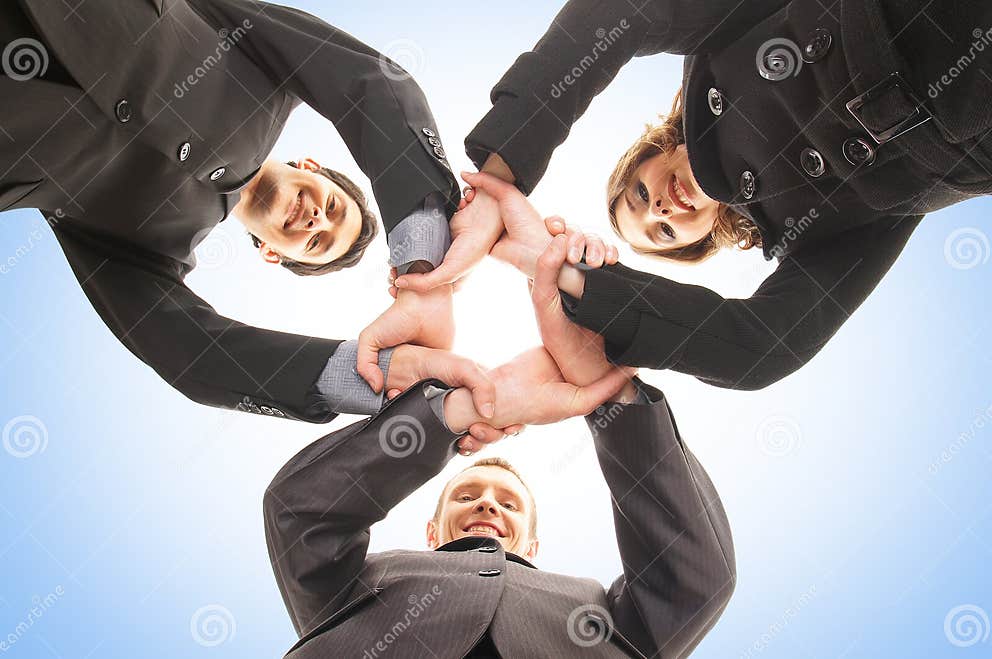 A Group Handshake between Three Business Persons Stock Image - Image of ...