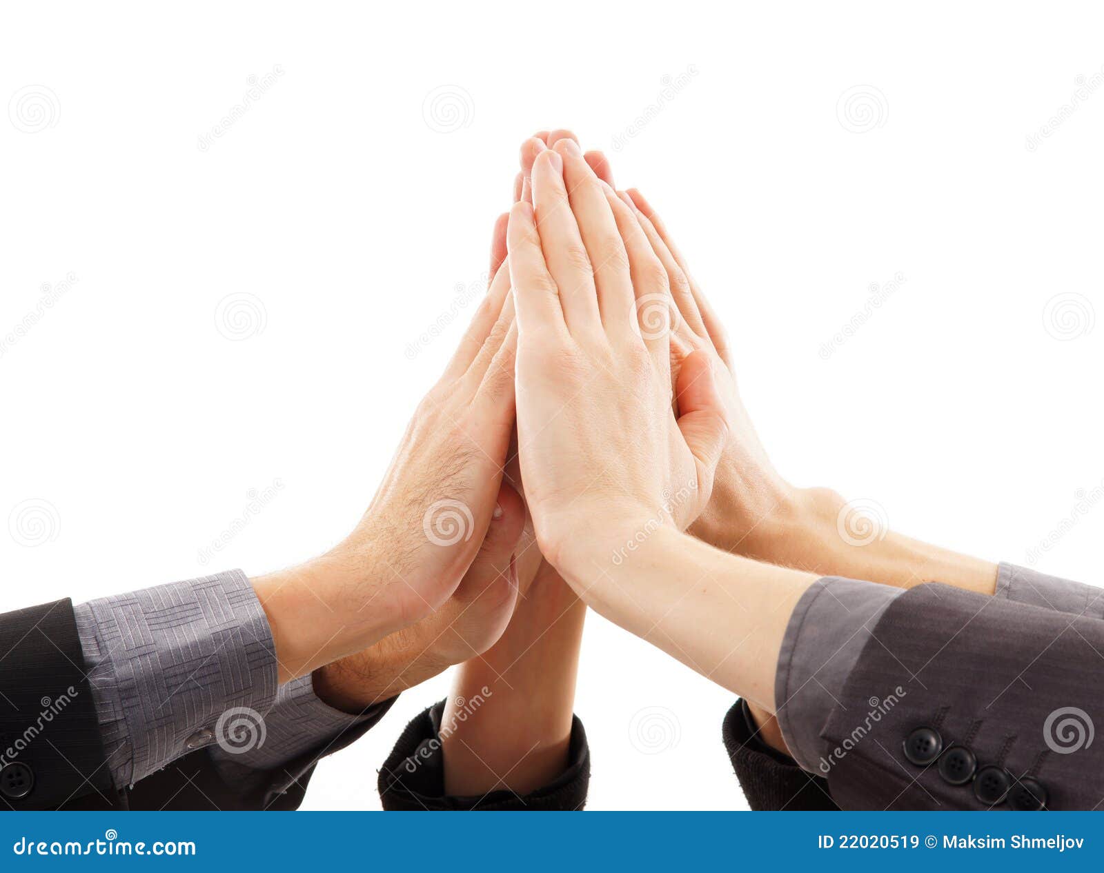 Group Handshake on White Background Stock Image - Image of finger ...