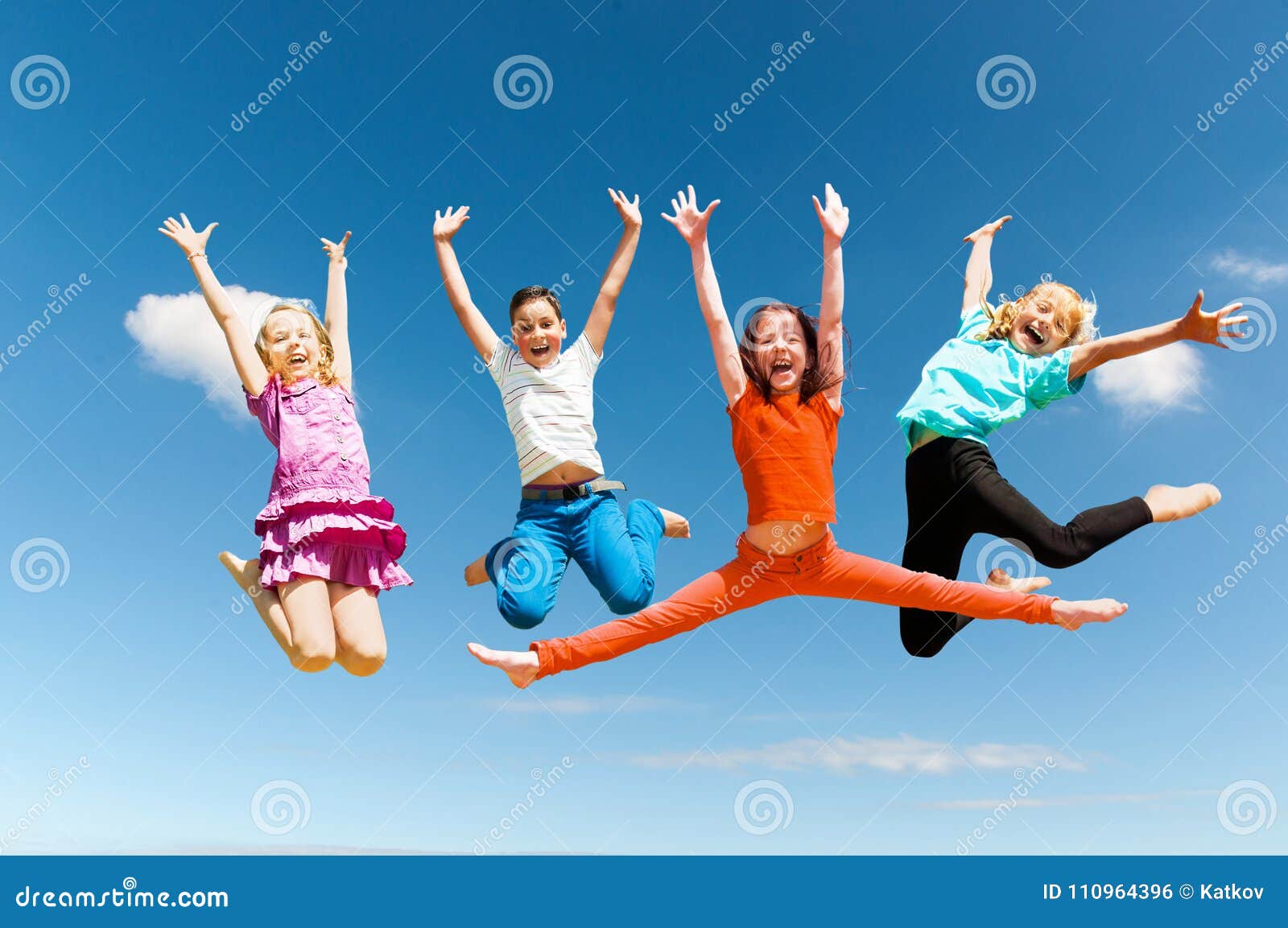 Two Children Jumping Silhouette Royalty-Free Stock Image ...