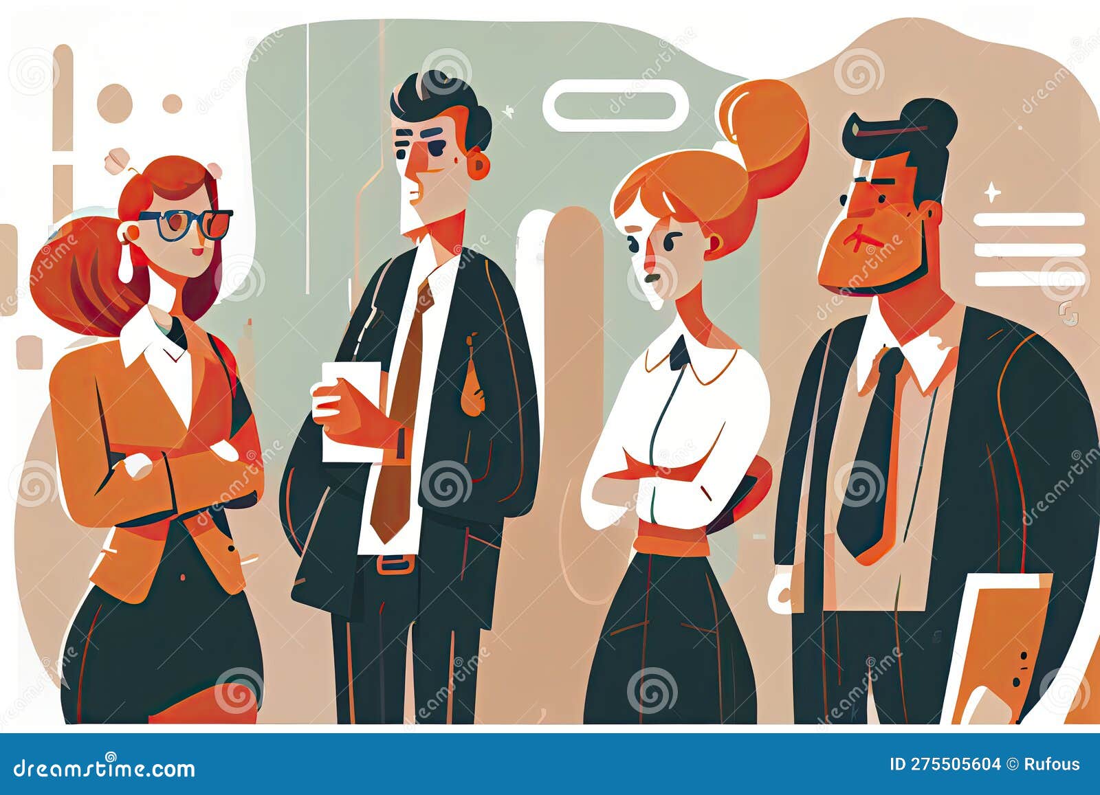 Group of Happy Business People. Project Discussion. Cartoon Style Stock ... Group of Happy Business People. Project Discussion. Cartoon Style Stock ...