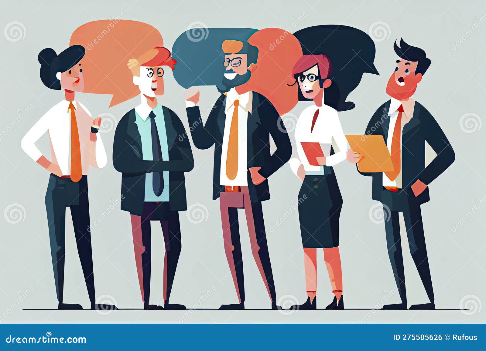 Group of Happy Business People. Project Discussion. Cartoon Style Stock ... Group of Happy Business People. Project Discussion. Cartoon Style Stock ...