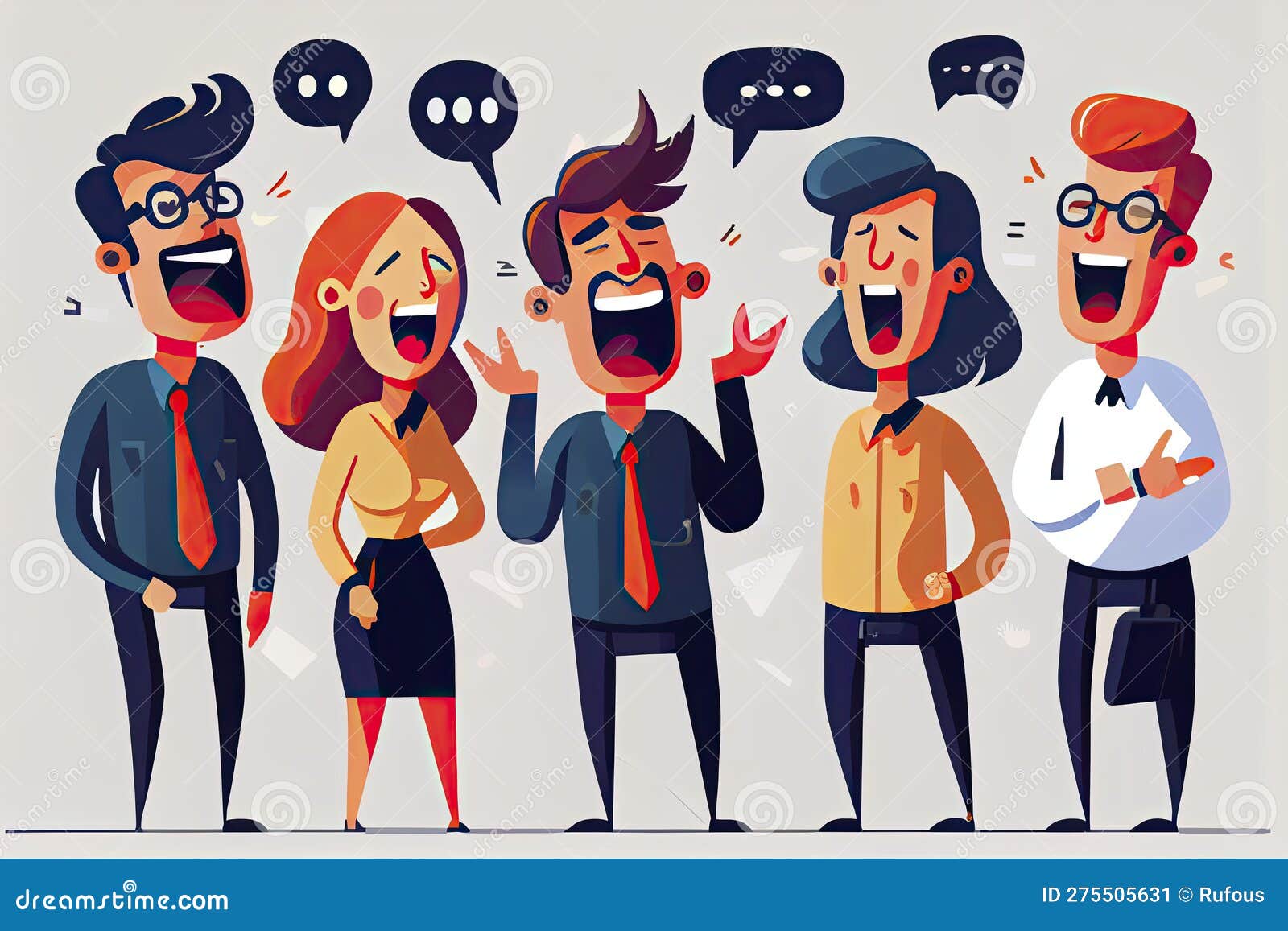 Group of Happy Business People. Project Discussion. Cartoon Style Stock ... Group of Happy Business People. Project Discussion. Cartoon Style Stock ...