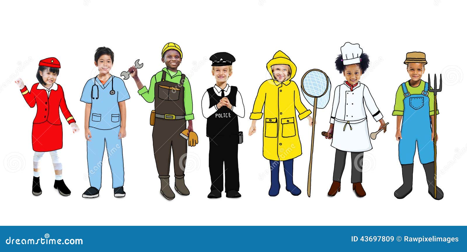 Group of Happy Children and Dream Job Concepts Stock Image - Image of ...